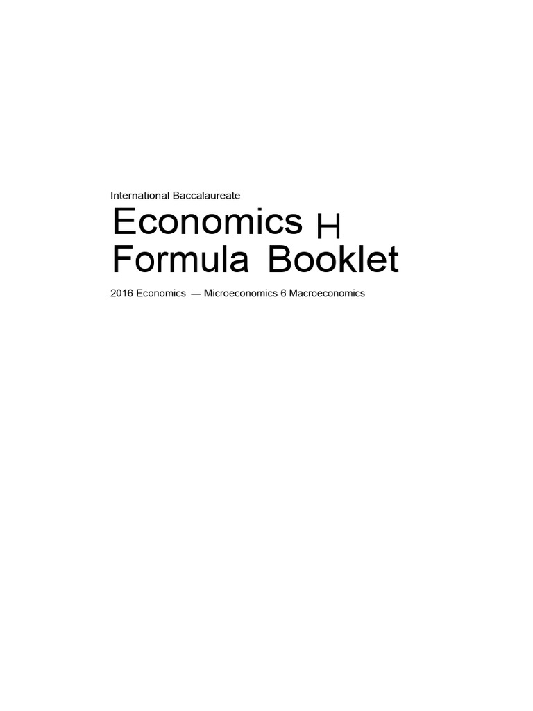 Ib Economics Formula Sheet | PDF