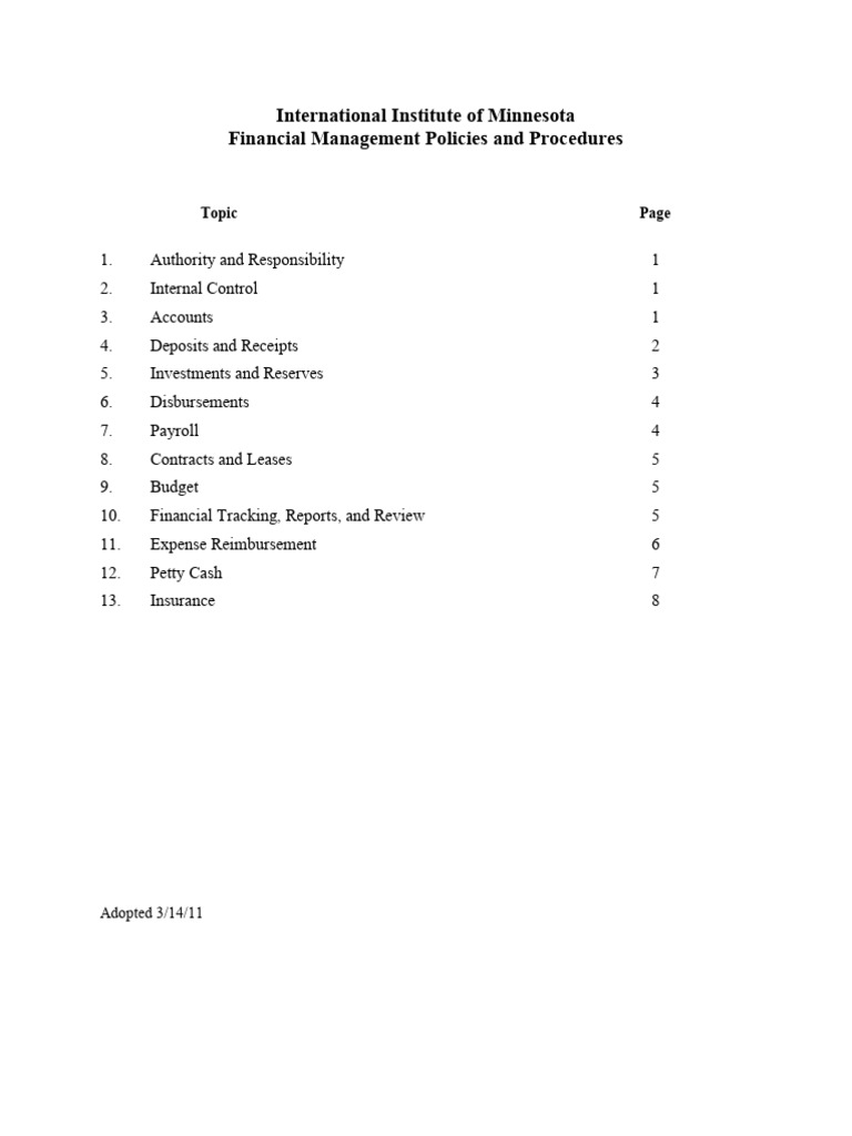Financial Management Policies Procedures | PDF | Banks | Financial ...