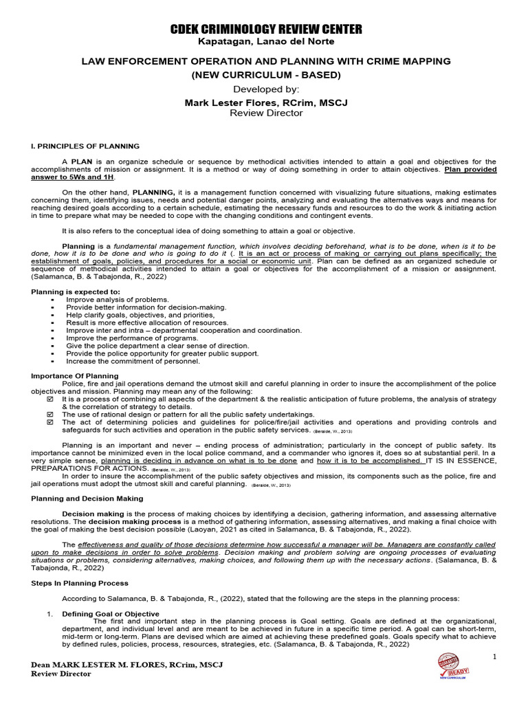 Law Enforcement Operation and Planning W Crime Mapping | PDF | Police | Strategic Planning