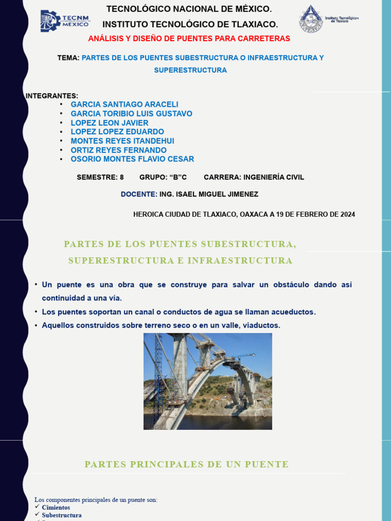 Exposición Partes de Un Puente | PDF | Puente | Fundación (Ingeniería)