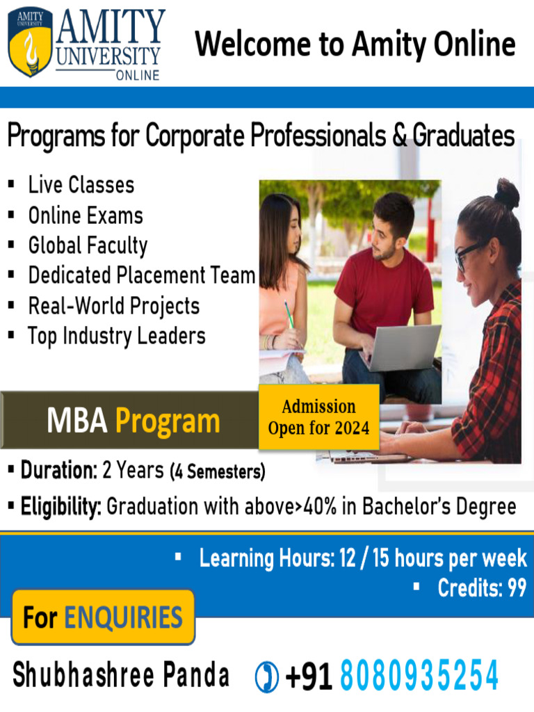 Amity Online MBA Program Overview | PDF | Master Of Business ...