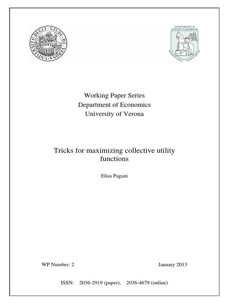 Utility function | PDF | Mathematical Optimization | Utility