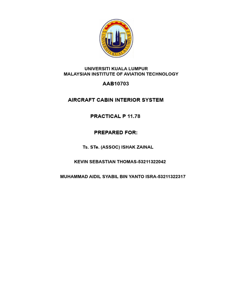 Aircraft Seat Removal Installation Practical Report | PDF | Aviation ...