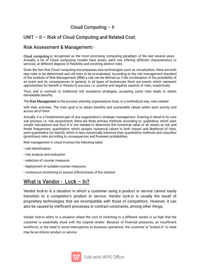 Cloud Computing II Unit II | PDF