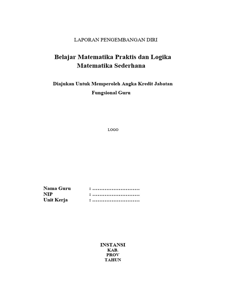 Laporan Pengembangan Diri - Matematika | PDF