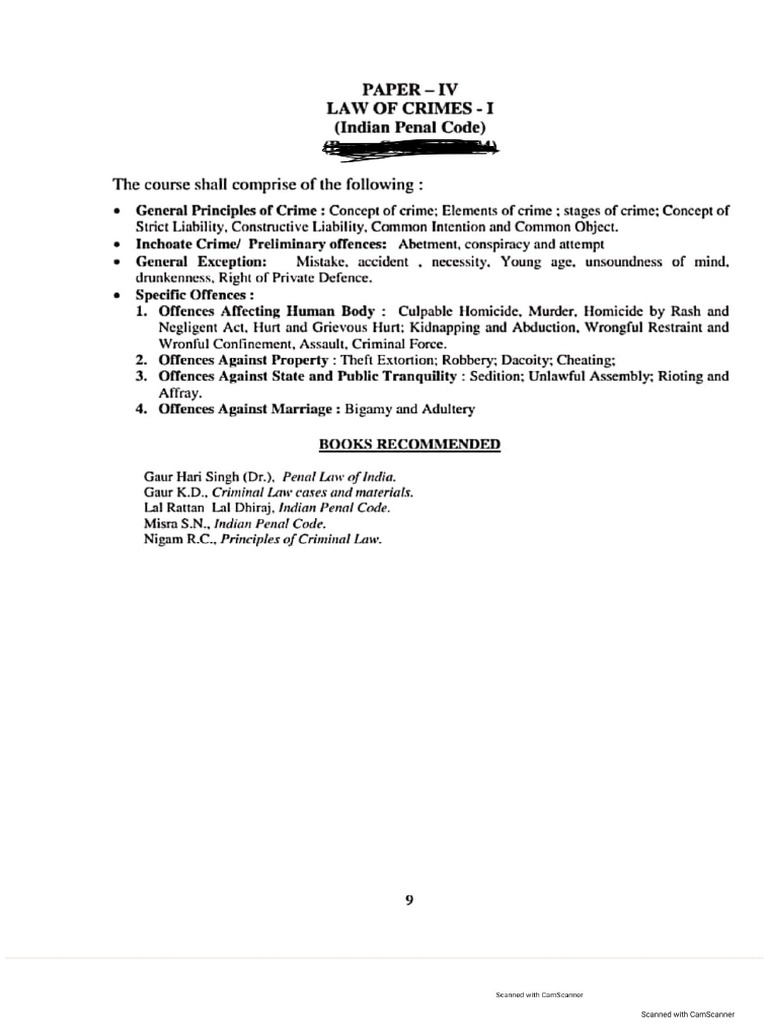 Law of Crime For LLB | PDF