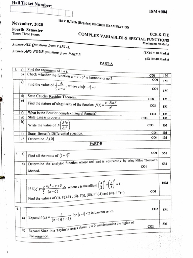 CV&SF (M4) 2020 | PDF | Mathematical Analysis | Mathematical Objects