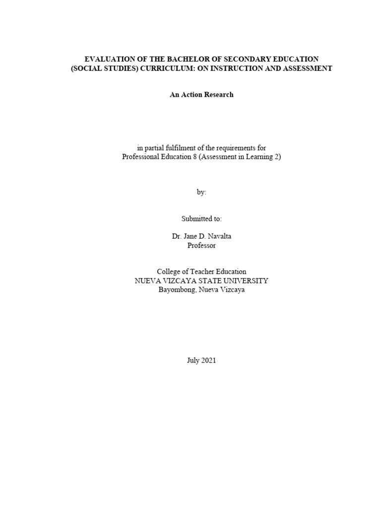 AL2 Action Research Template | PDF | Educational Assessment | Validity (Statistics)