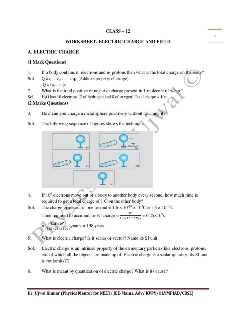 Electric Charge Field 1 | PDF | Teaching Methods & Materials | Technology & Engineering