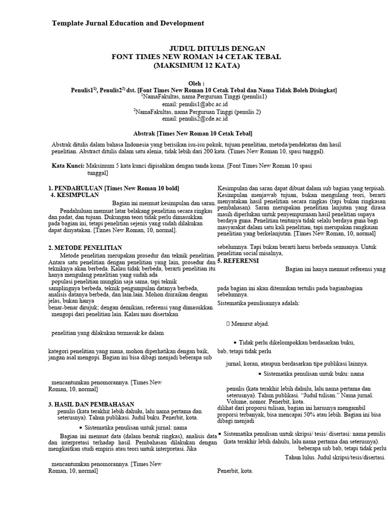 Template Jurnal Pendidikan Terstruktur | PDF