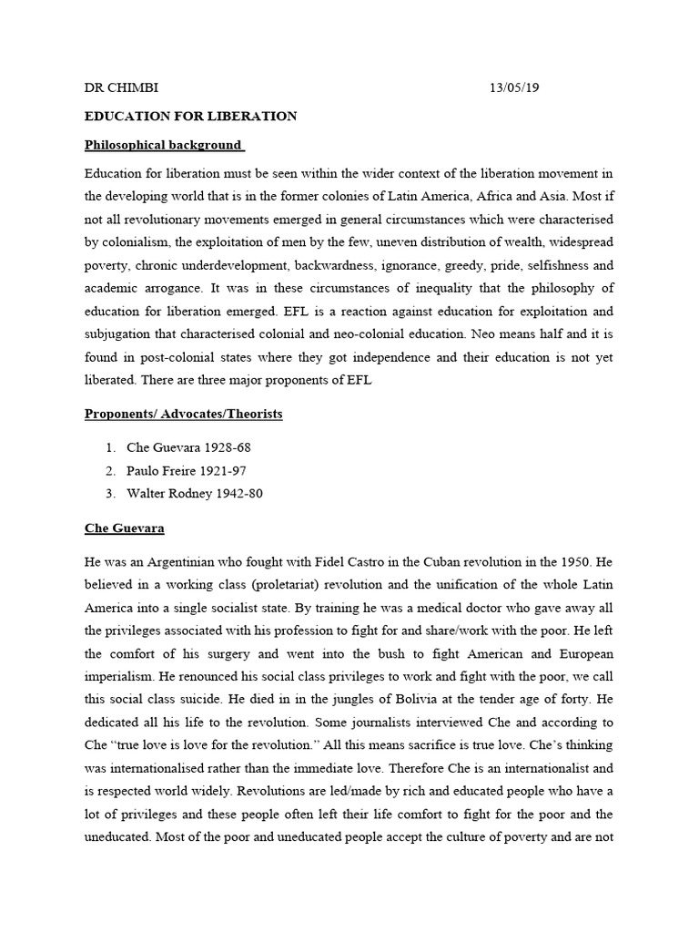Education for Liberation Explained | PDF
