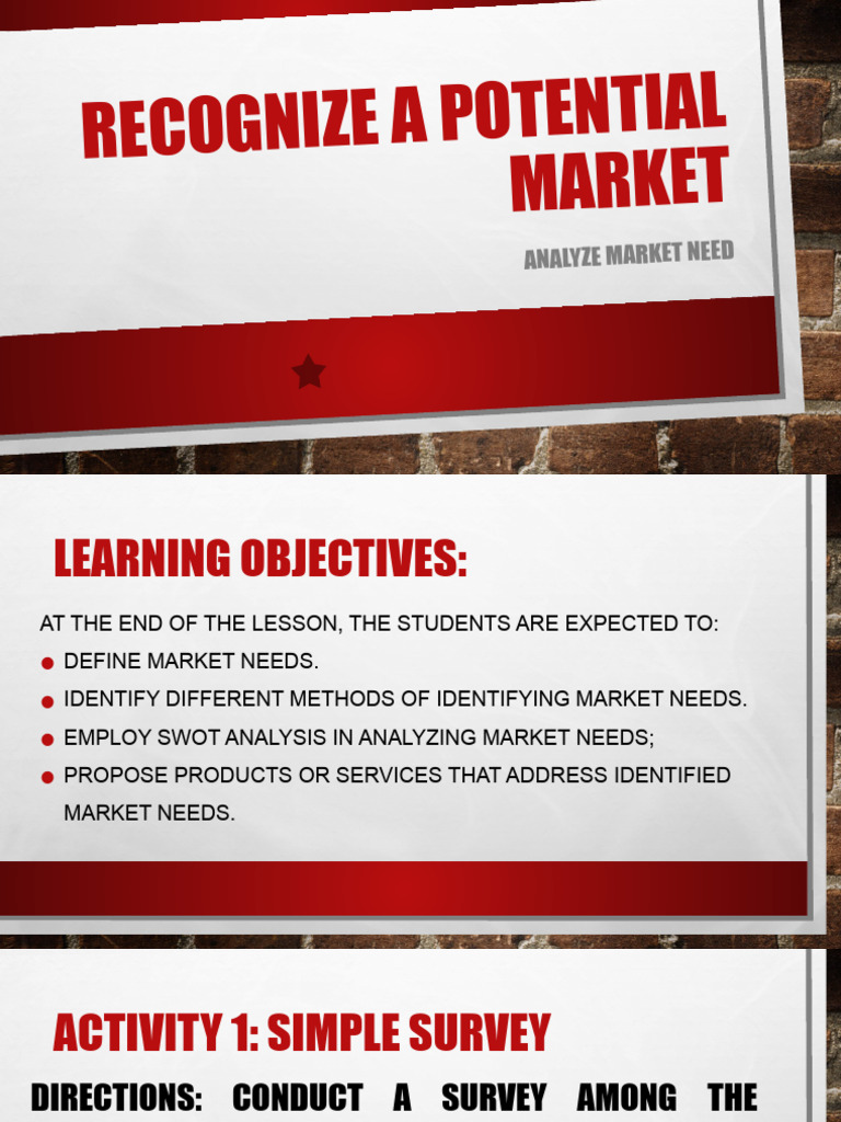 Recognize A Potential Market | PDF