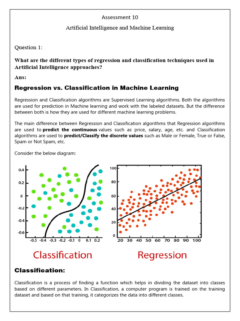 AL and ML Assessment Week 10 | PDF | Statistical Classification | Machine Learning