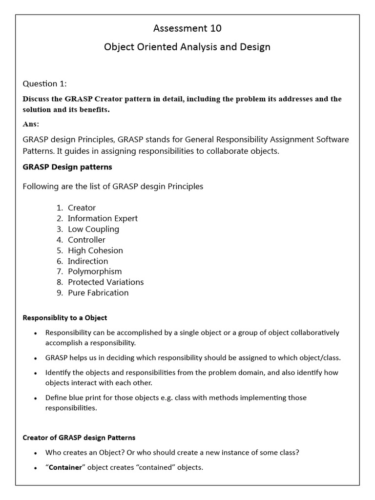 OOAD Assessment 10 | PDF
