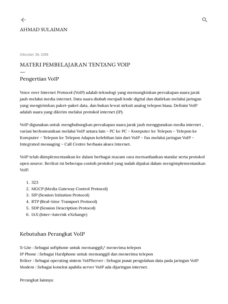 Materi Pembelajaran Tentang Voip | PDF