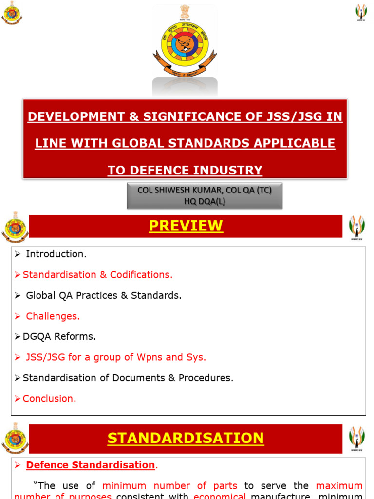 Development & Significance of JSS & JSG in Global Standardization-Col Shiwesh Kumar | Download ...