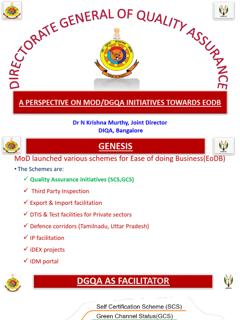 MoD DGQA Initiatives Towards EODB | PDF | Shell (Projectile ...