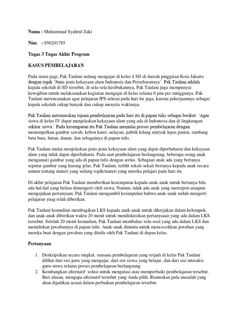 Tugas 3 Zaki TAP | PDF | Karier & Perkembangan