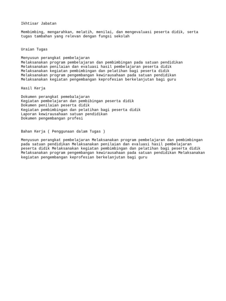 Ikhtisar Jabatan | PDF | Karier & Perkembangan