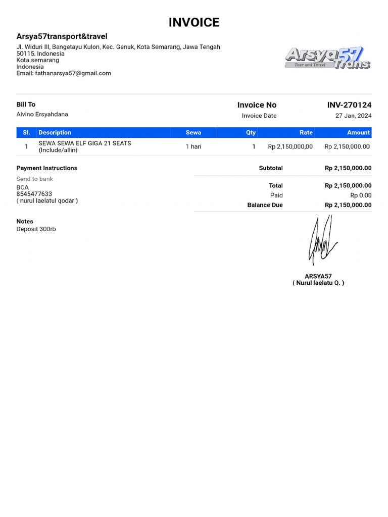 Invoice INV 270124 | PDF