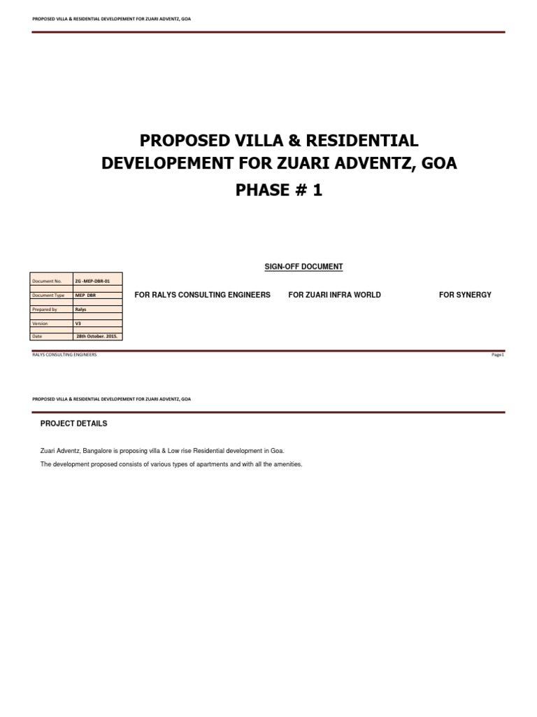 Project Report MEP DBR 1 | PDF