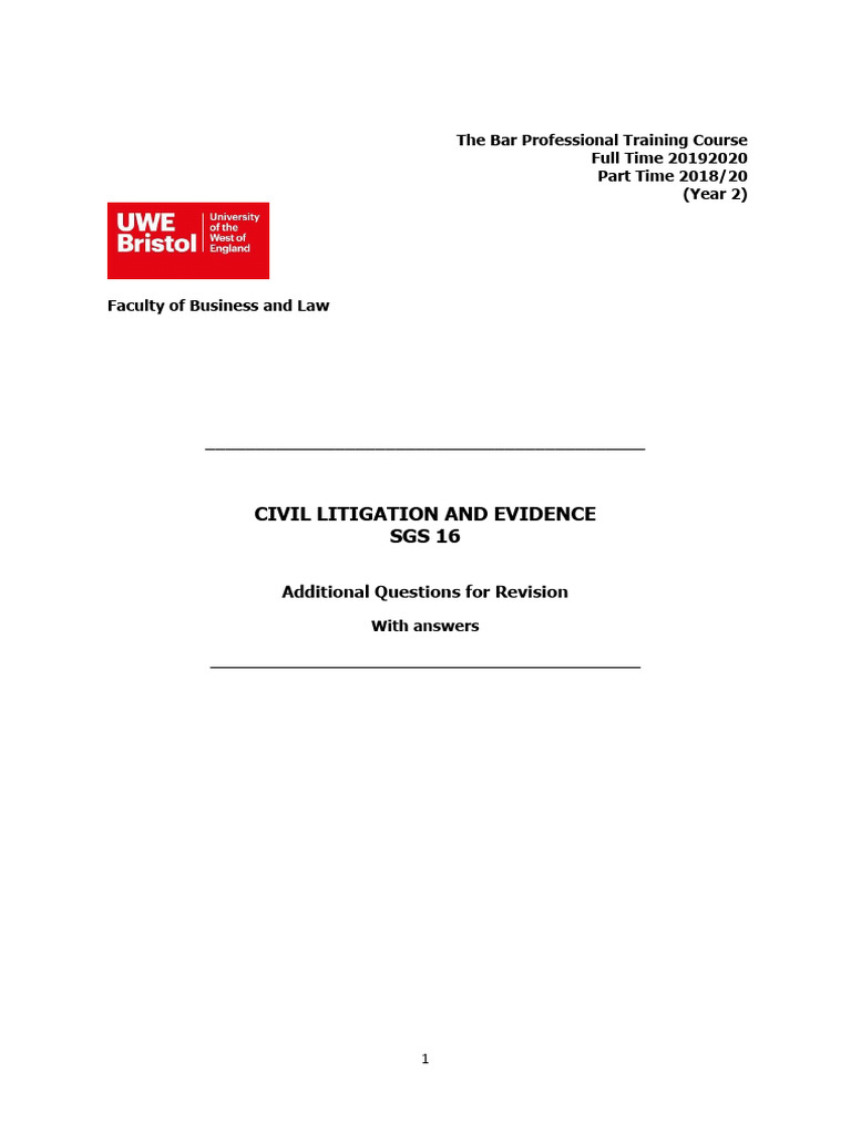 Sgs 16 - Revision - All Questions and Answers | PDF