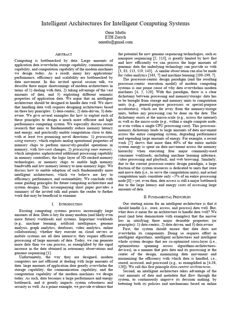 Intelligent Architectures for Data Efficiency | PDF | Data | Central ...