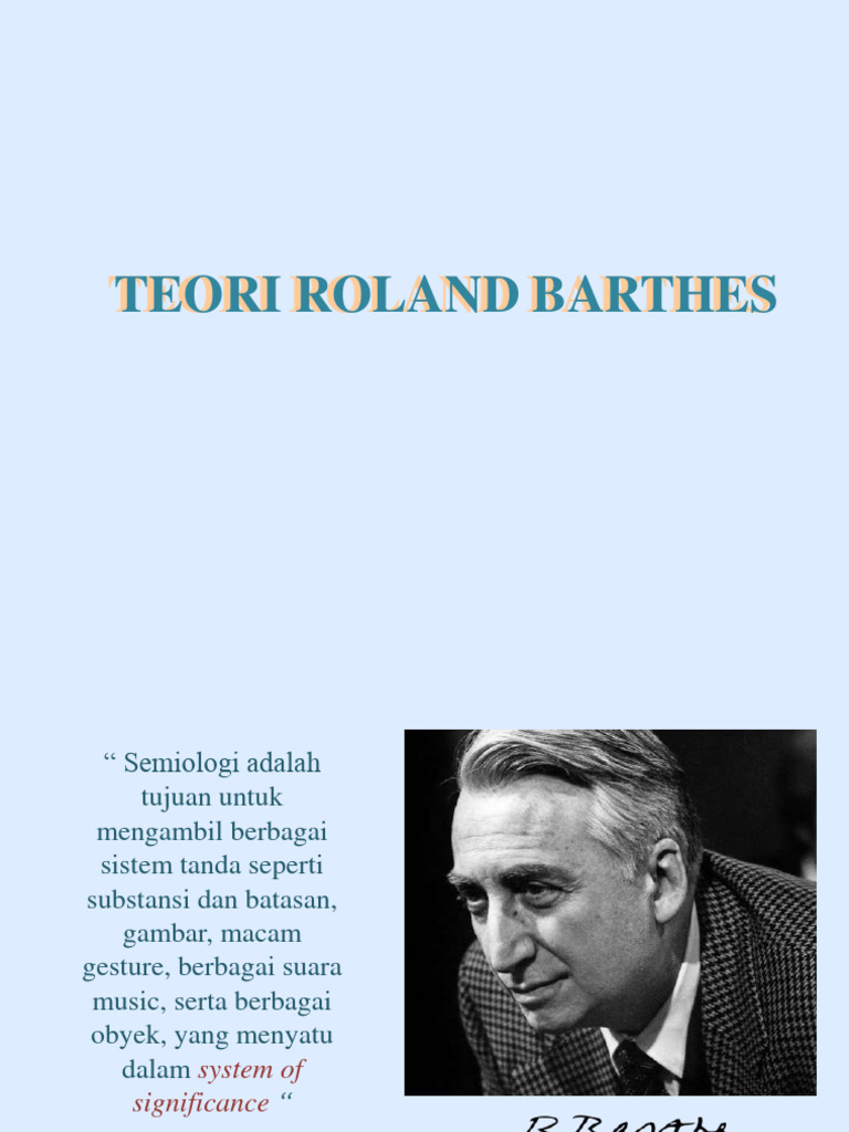 Semiotika Roland Barthes | PDF