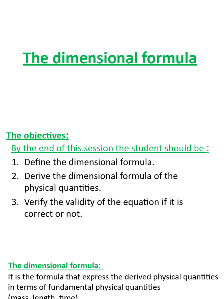 Dimensional Formula 1 | PDF | Mechanical Engineering | Physical Quantities