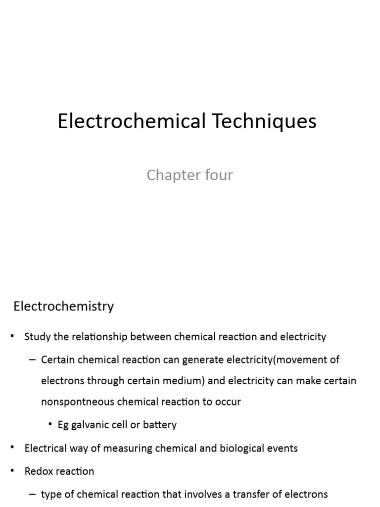 Chapter 4 Electrochemical Techniques | PDF | Biosensor | Electrochemistry