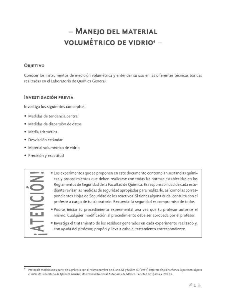 Práctica Manejo de Material Volumétrico | PDF