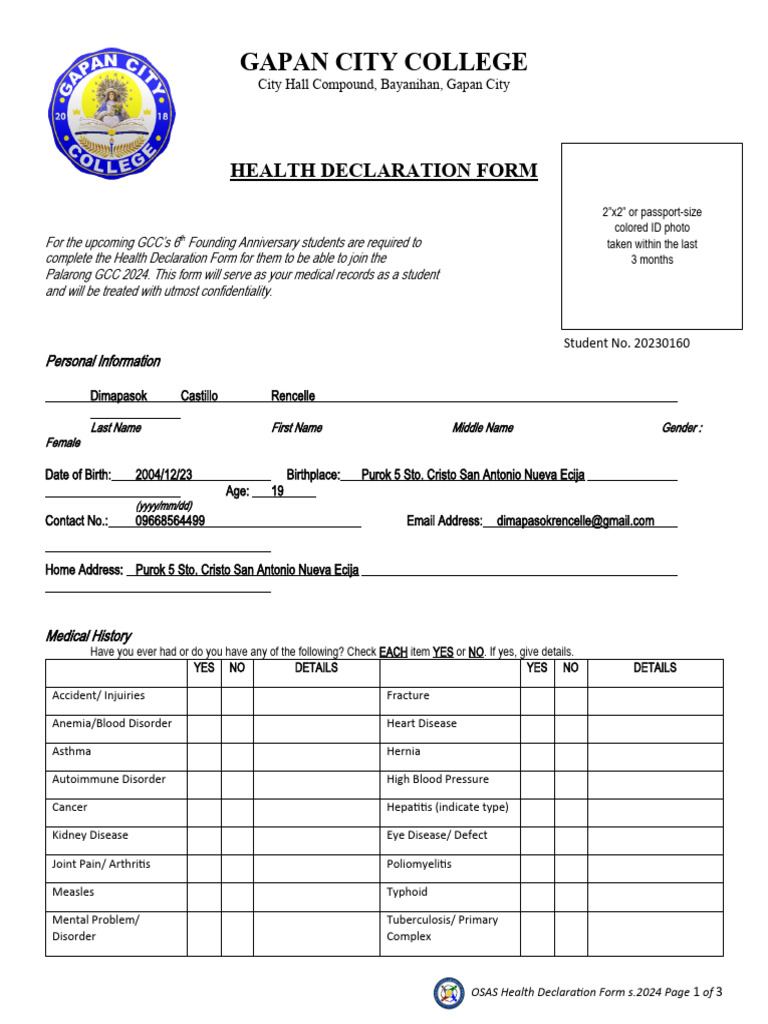 GCC HD Form | PDF