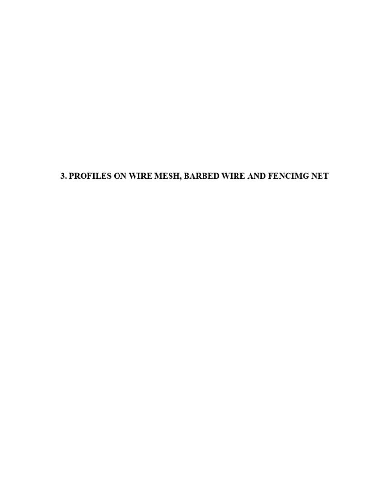 Wire Mesh and Barbed Wire Production Insights | PDF | Expense ...