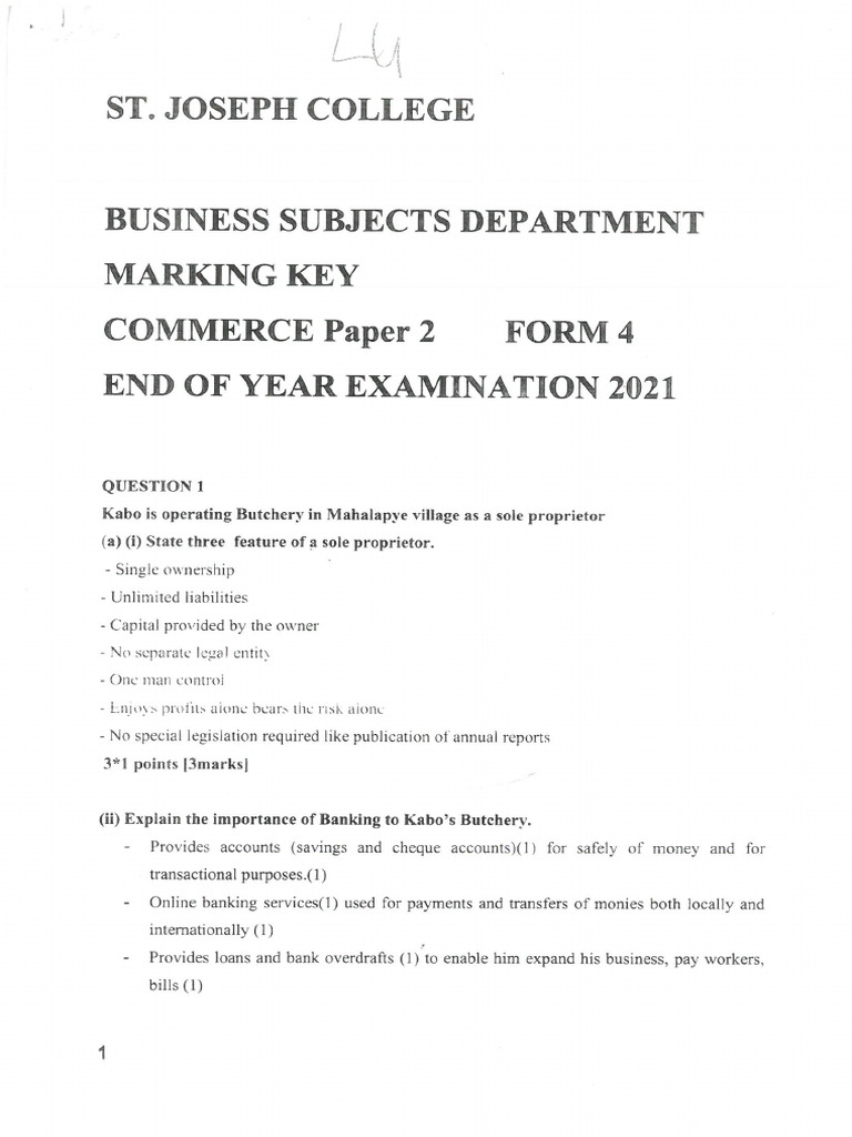 Commerce Paper 2 | PDF