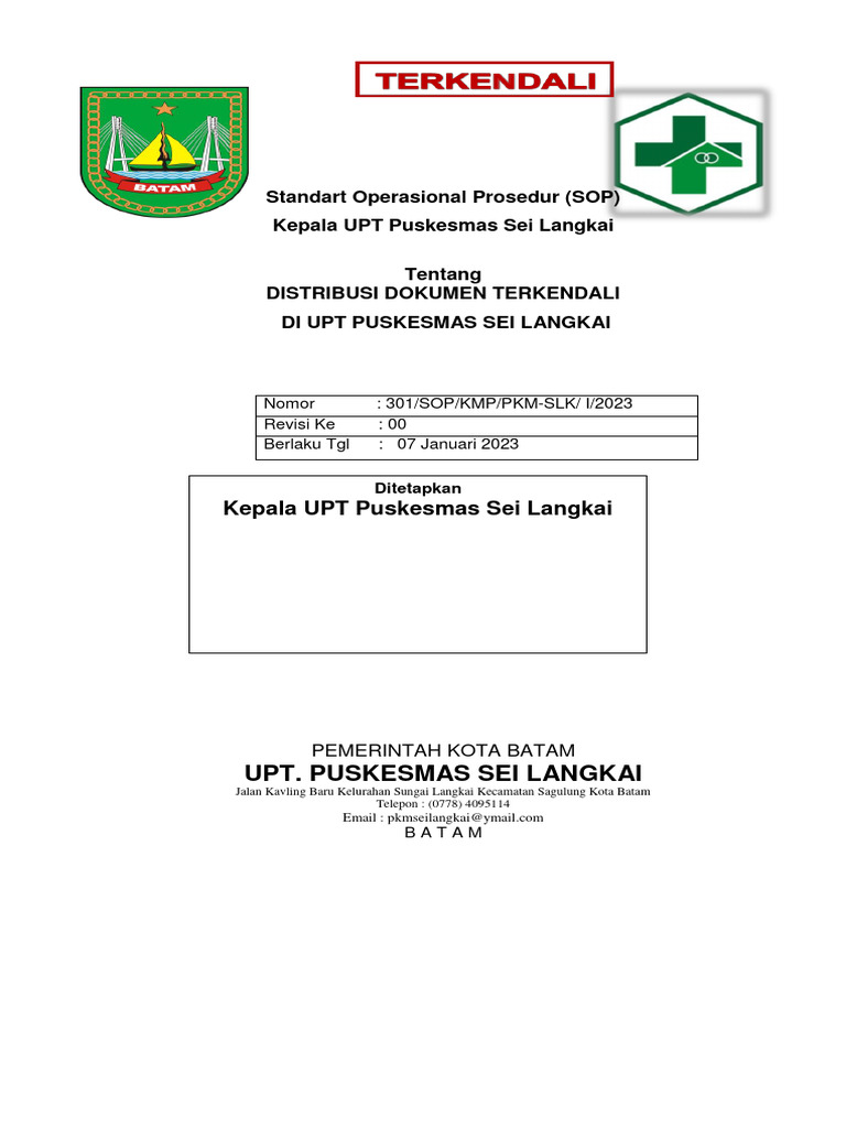 SOP Distribusi Dokumen Terkendali Puskesmas | PDF