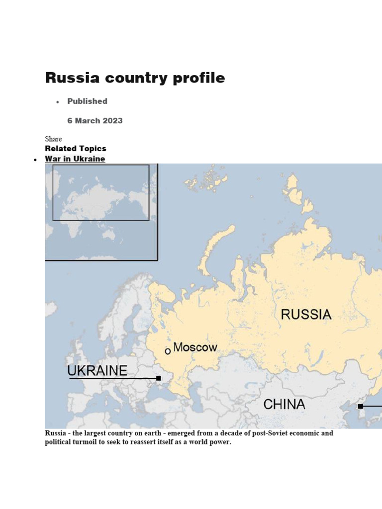 Russia Country Profile Pdf World Politics Russia
