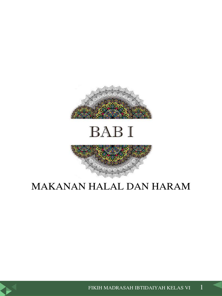 Fikih - Mi - Kelas 6-Bab I Makanan Halal Dan Haram | PDF