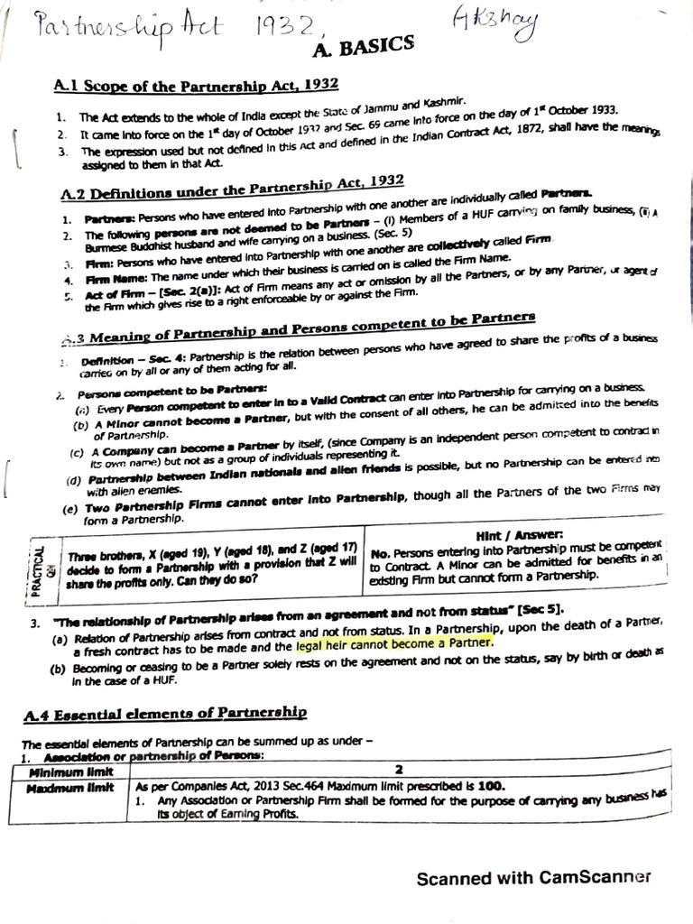 The Partnership Act Notes | PDF