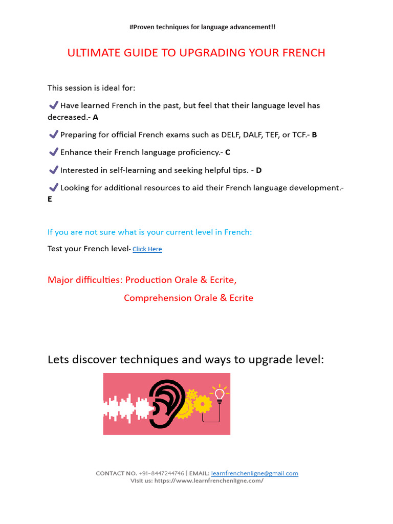 French Language Mastery Guide | PDF | Qualifications | Standardized Tests