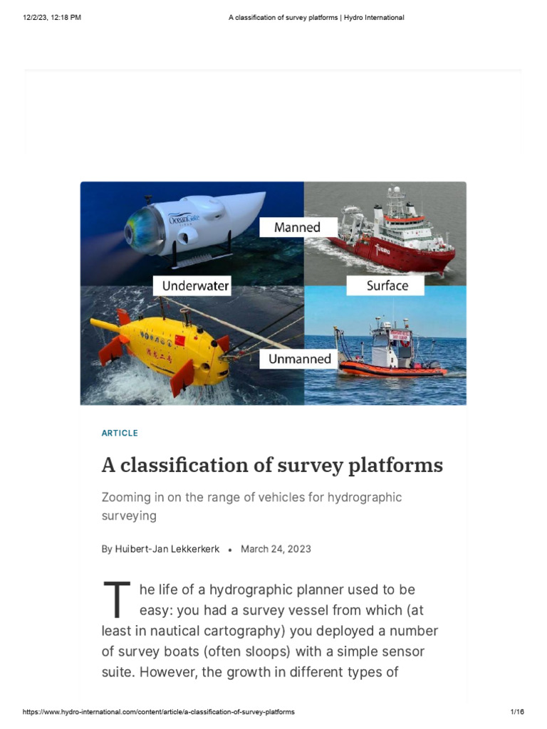 A Classification of Survey Platforms - Hydro International | PDF ...