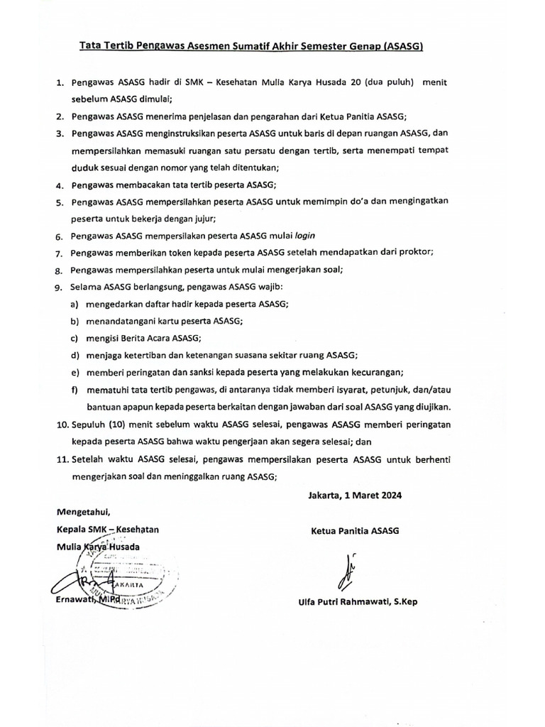 Tatib Pengawas Asasg | PDF