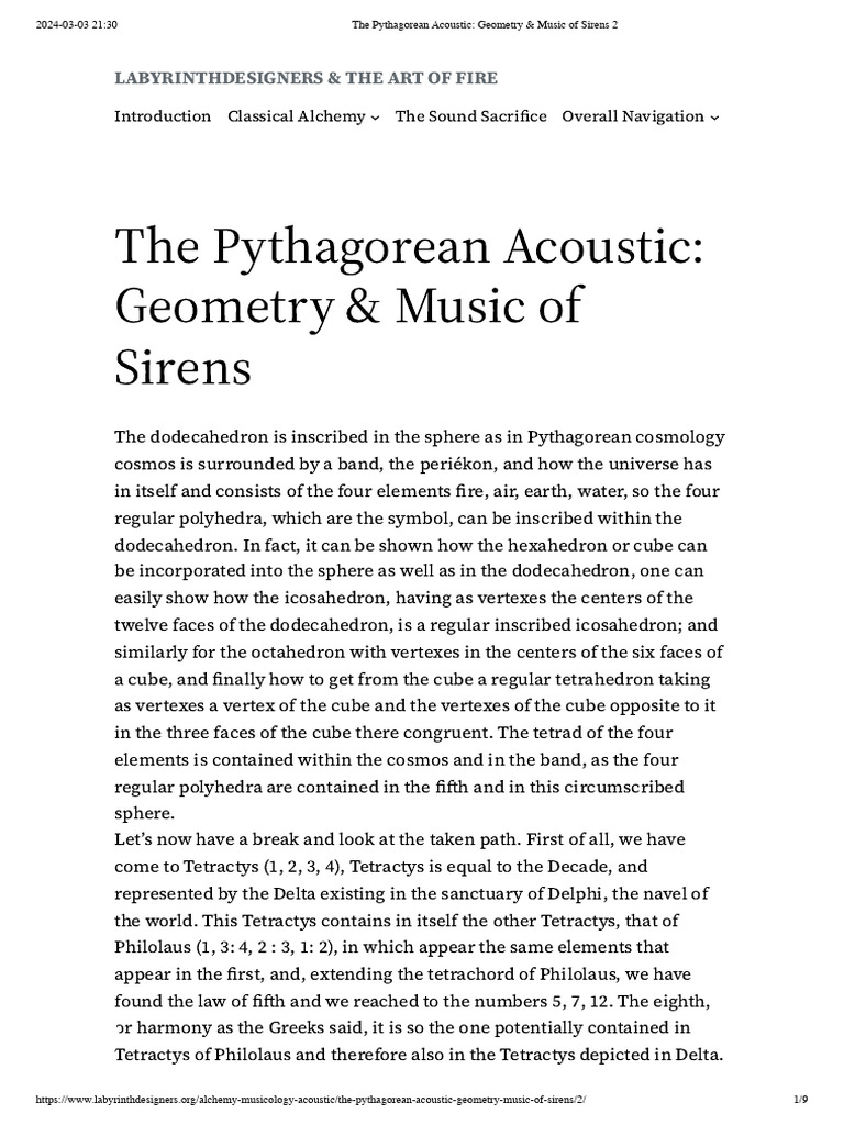 The Pythagorean Acoustic_ Geometry & Music of Sirens 2 | PDF | Euclid ...