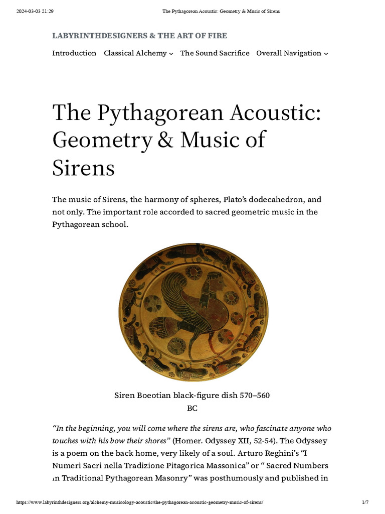 The Pythagorean Acoustic_ Geometry & Music of Sirens | PDF