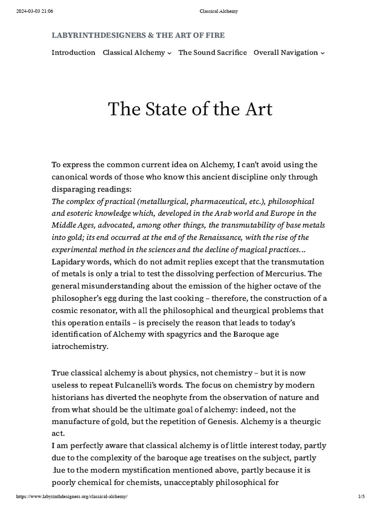 The State of The Art | PDF | Alchemy