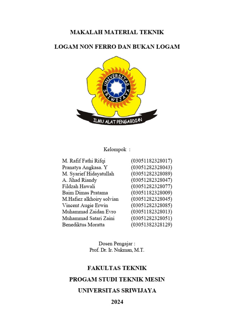 Makalah Kelompok Material Teknik Logam Ferro Dan Bukan Logam | PDF ...