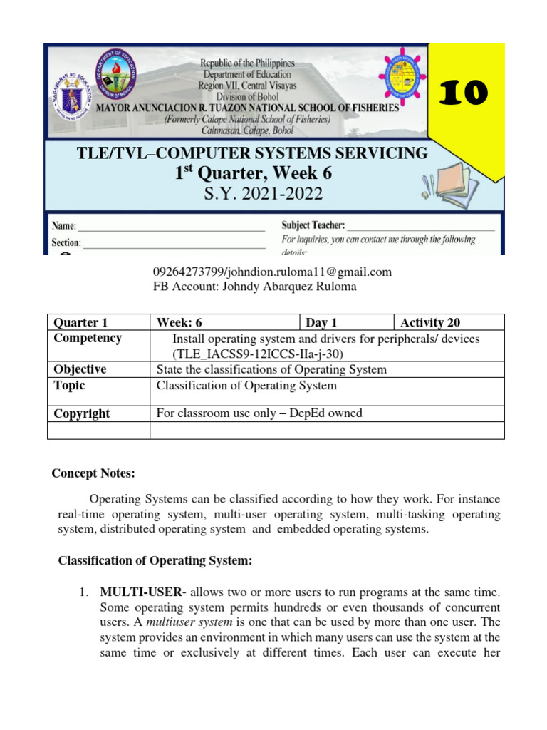 G10 CSS 10 Q1 Week 6 Ruloma | PDF | Random Access Memory | Usb Flash Drive