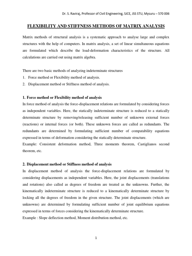 Flexibility and Stiffness Methods | PDF