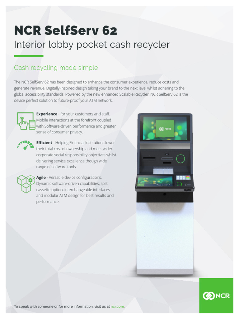 NCR-SelfServ-62 - Cash Recycler | PDF
