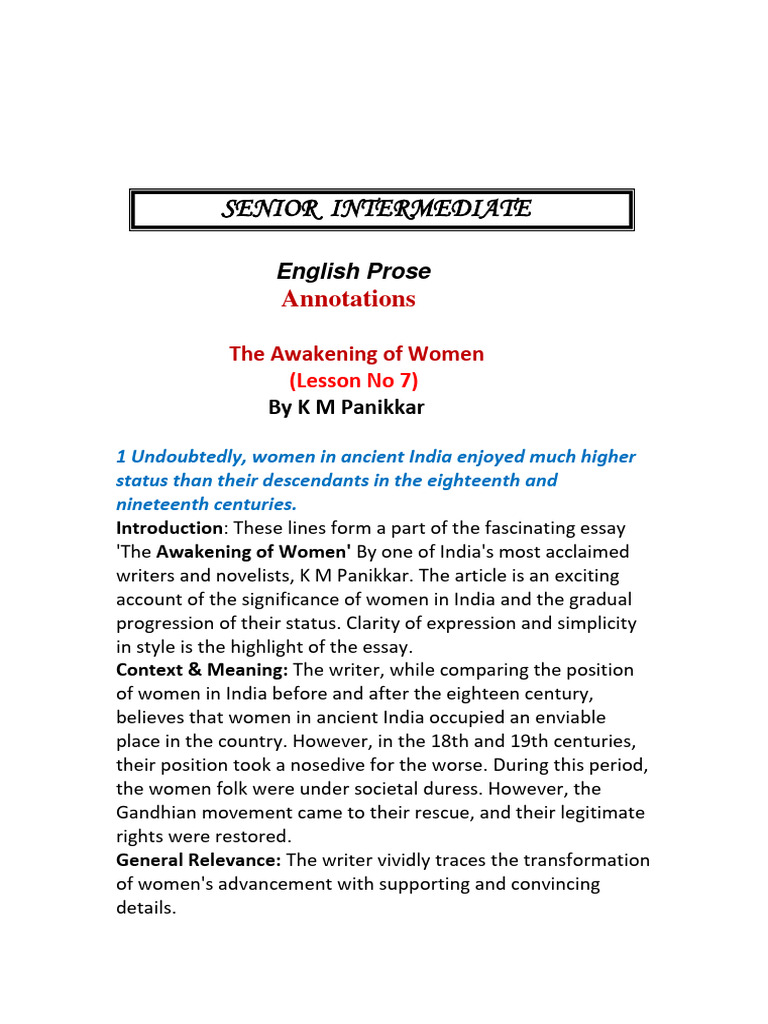 The Awakening of Women in India | PDF | History