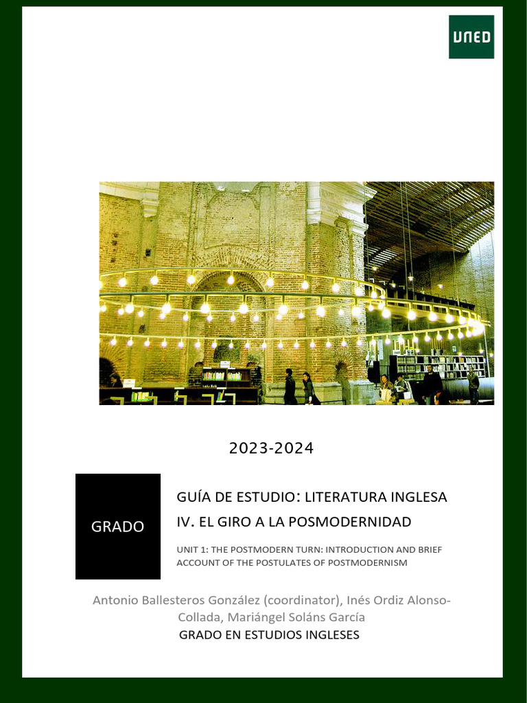 Study Guide Unit 1. Literatura Inglesa Iv 2023-2024 | PDF | Social ...